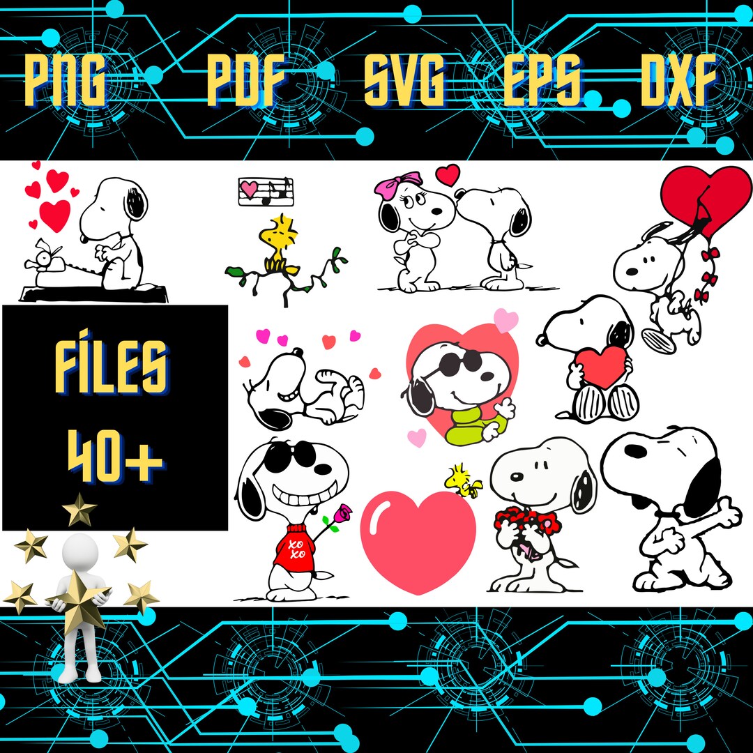 Snoopy SVG Bundle 40, Snoopy Clipart, SVG Files for Cricut, Instant ...