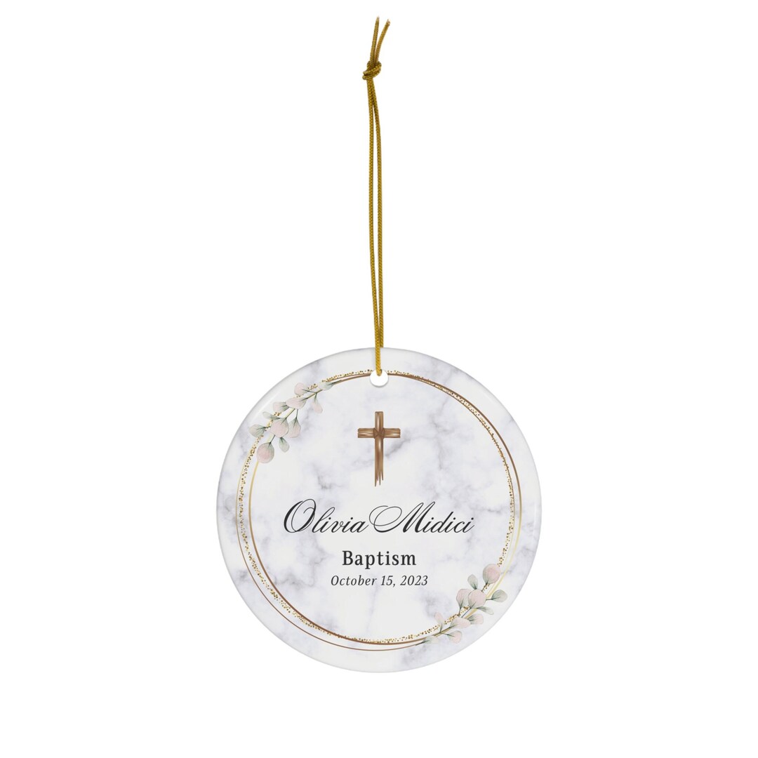 Baptism Gift Ornament, Personalized Christening Keepsake, Religious ...