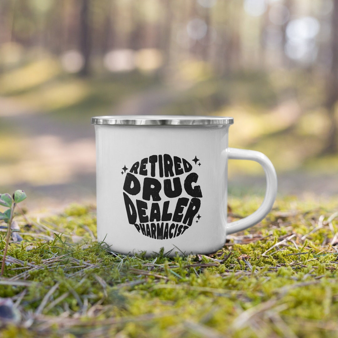 Retired Drug Dealer Mug for Pharmacist Retirement Party, Funny Retro ...