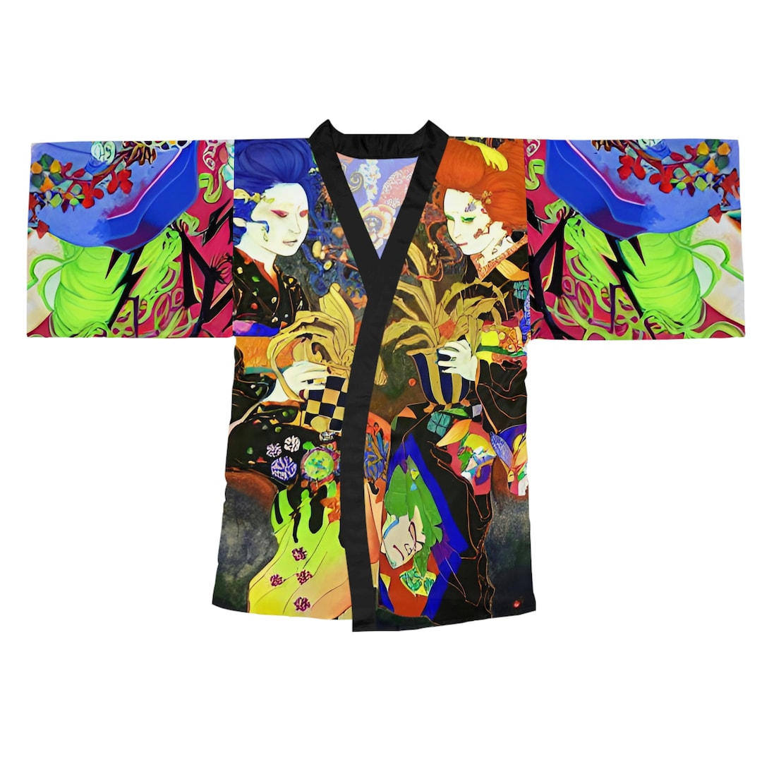 Traditional Japanese Long Sleeve Kimono Robe - Etsy