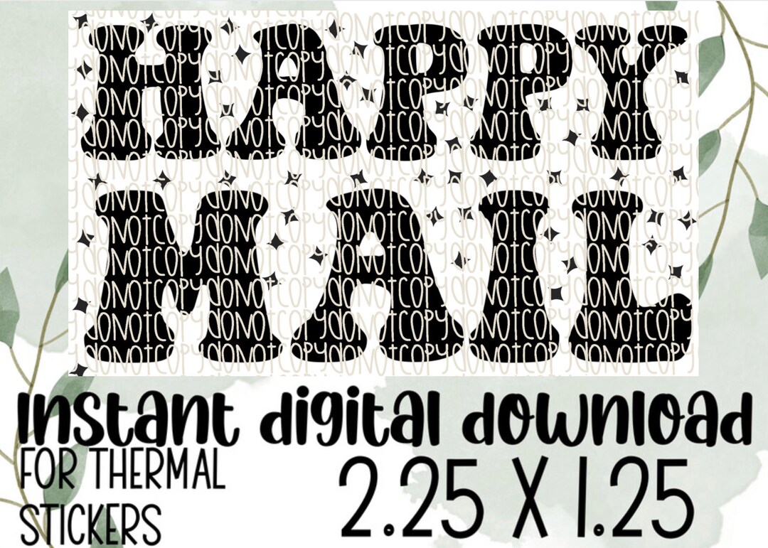 Happy Mail | PNG Download| SVG Download| Thermal Sticker Design| PNG ...