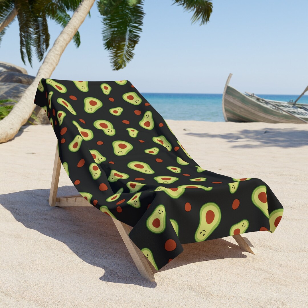 Avocado Beach Towel Black - Etsy