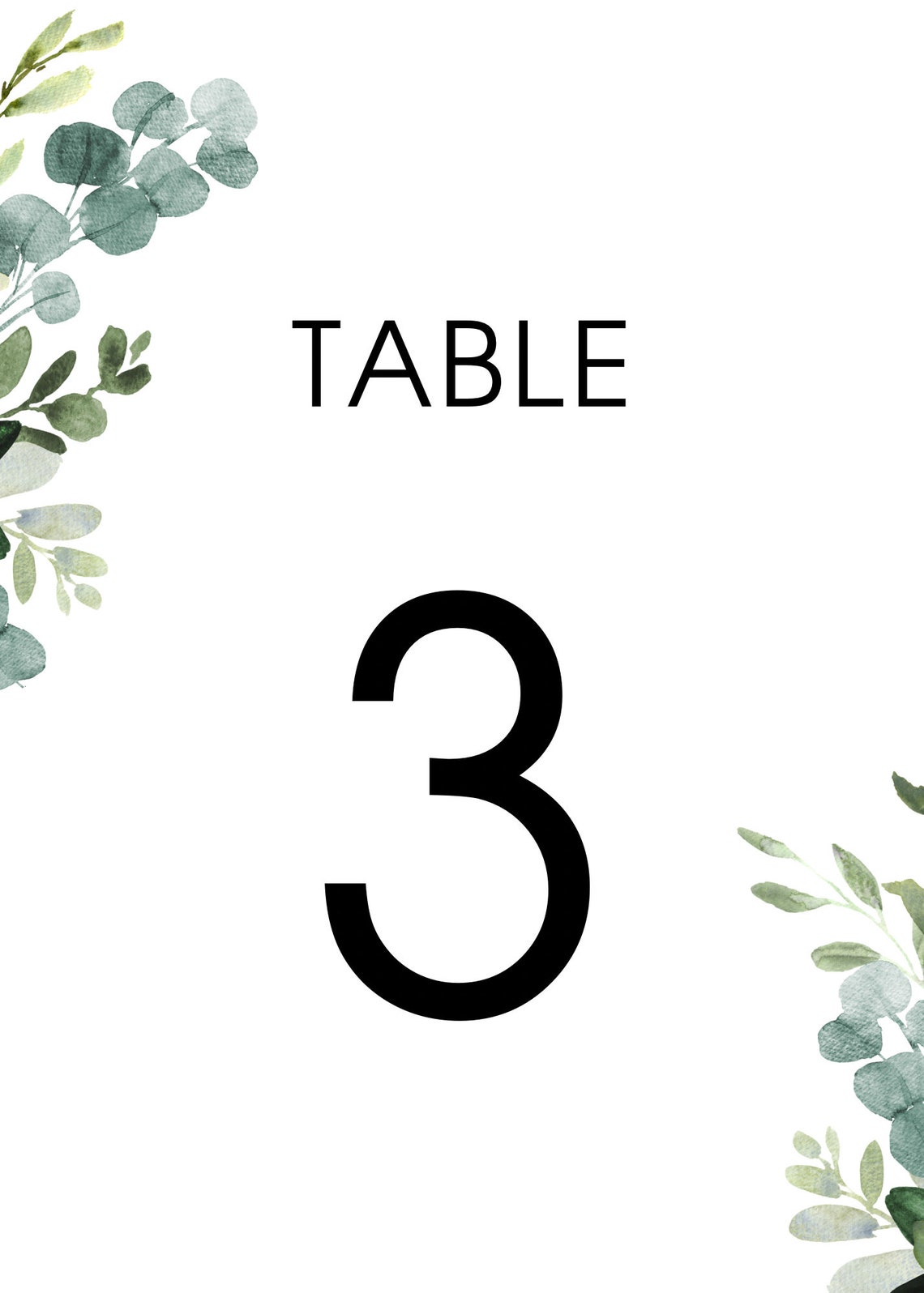 White Rustic Table Number Card Printable - Etsy