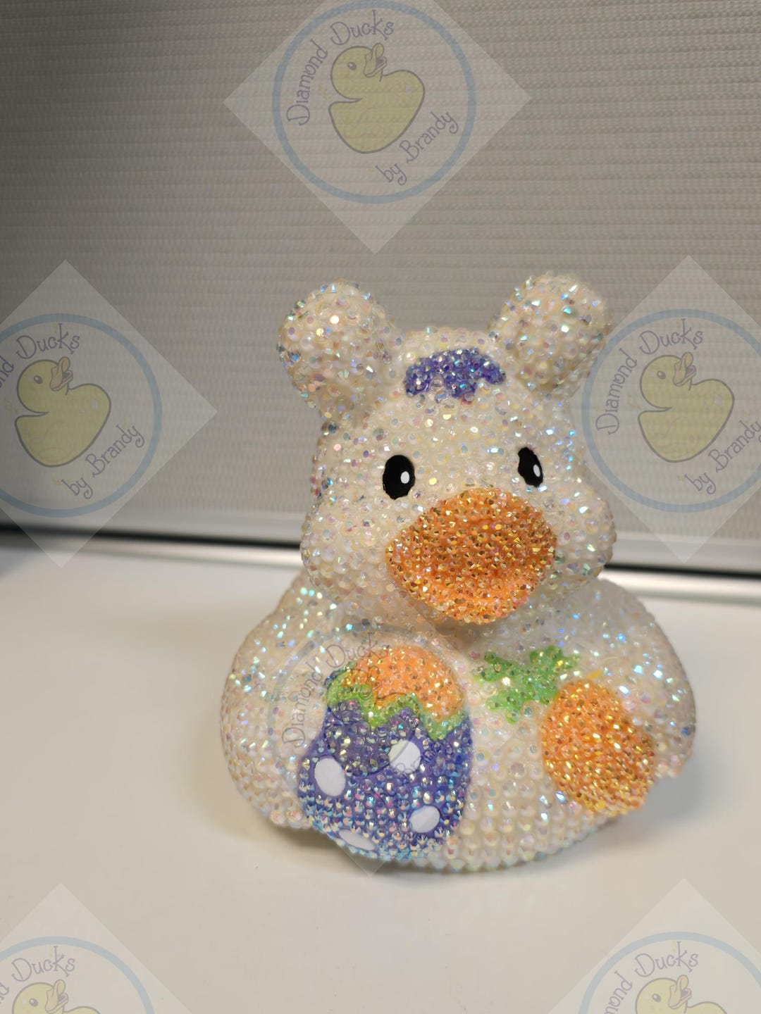 Rhinestone Rubber Easter Bunny Duck, Easter, Bunny, Rubber Duck Toy ...