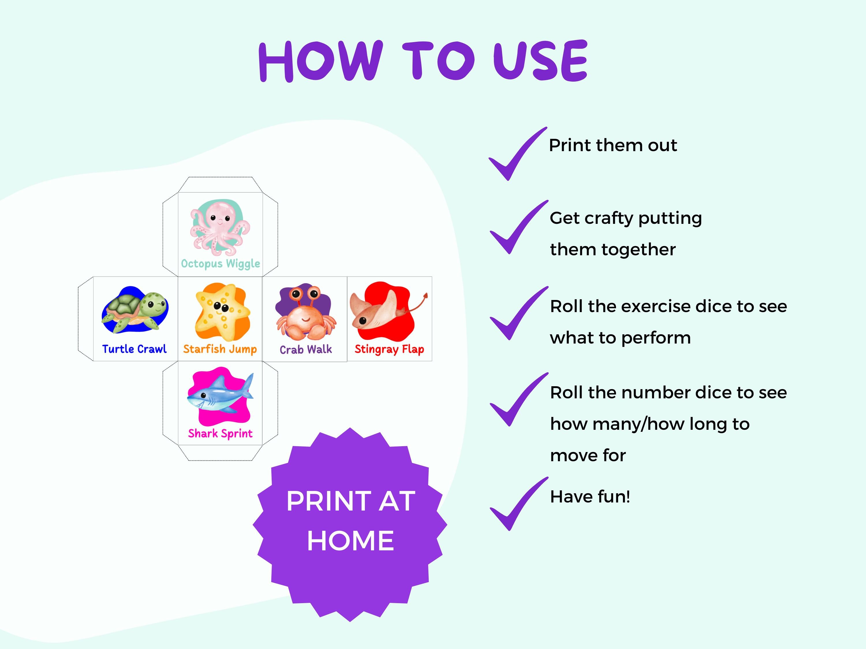 Children's Ocean Exercise Dice Game | Movement for Children | Brain ...