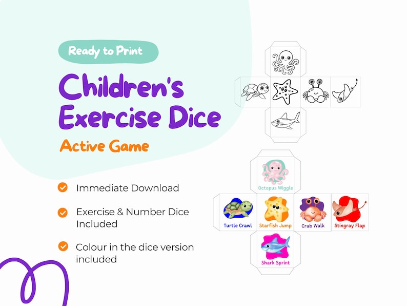 Children's Ocean Exercise Dice Game | Movement for Children | Brain ...