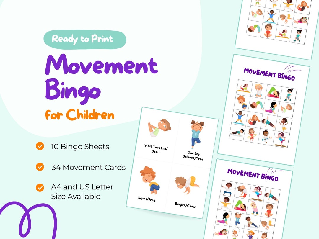 Movement Bingo for Kids | Exercise Activity for Kids | Brain Break ...