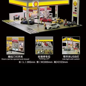 Handmade Shell Gas Station Diorama 1/64 Scale Model With USB Light - Etsy