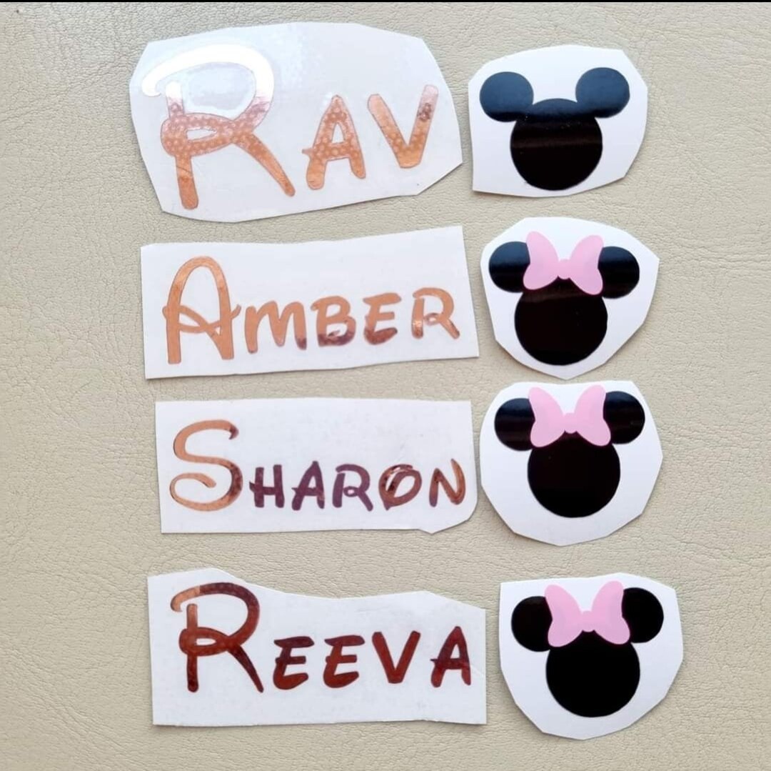 Personalised Disney Vinyl Label, Water Bottle Label, Mickley and Minnie ...