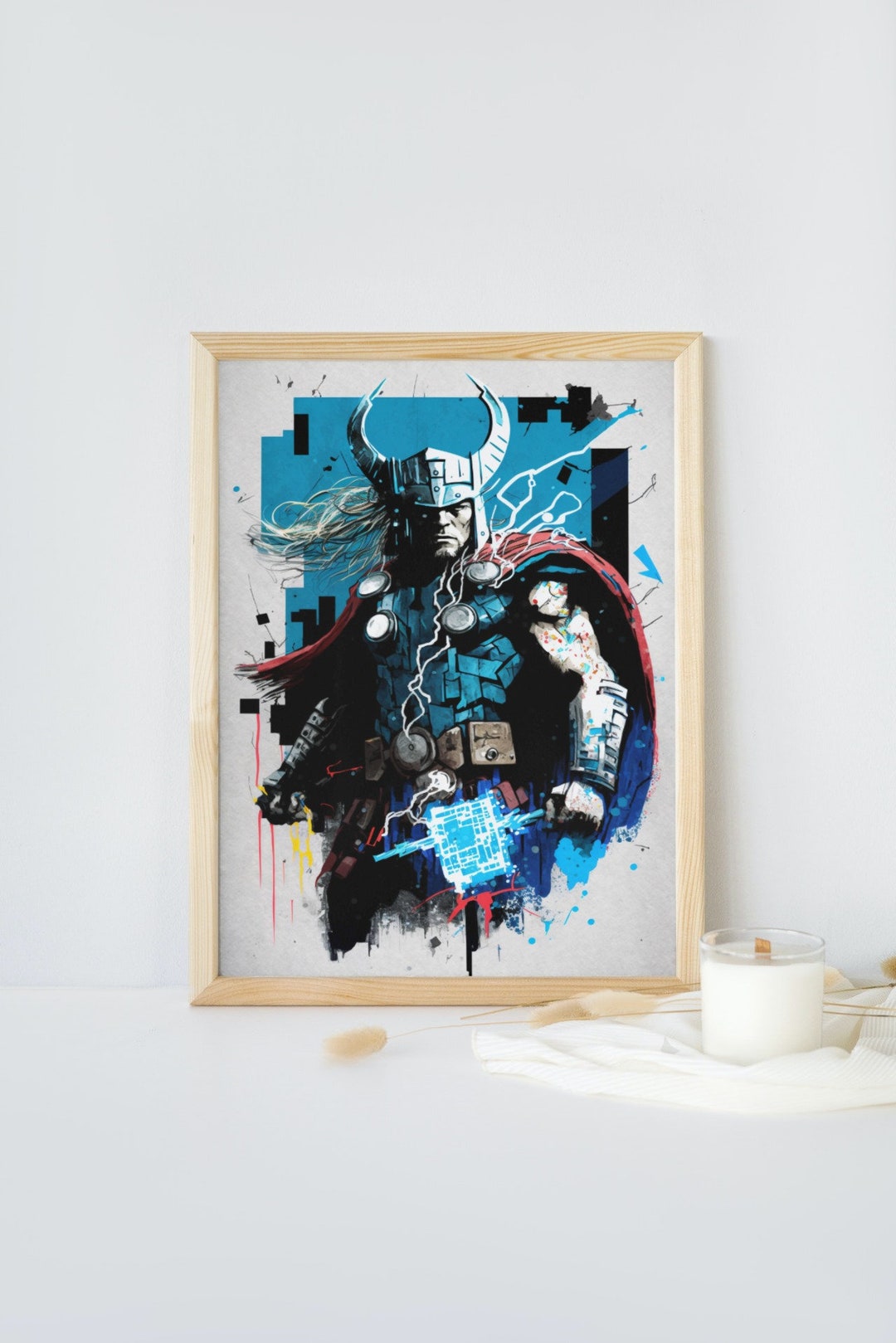Asgardian Graffiti: A Basquiat-inspired Thunderous Tribute to Thor - Etsy