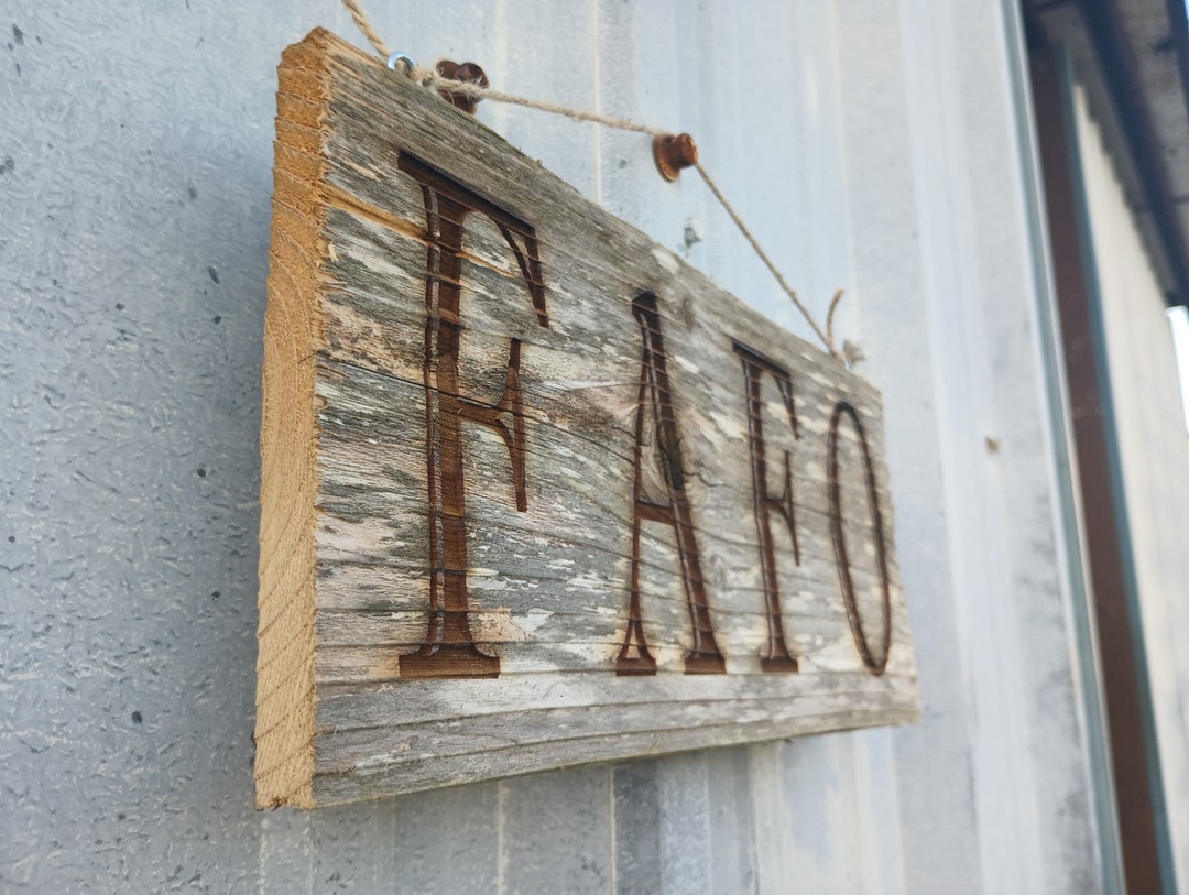 Dual Sided Reclaimed Wood Sign 12x6 Cedar Sign Front & Back Design Fun ...