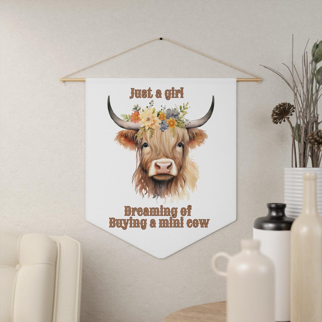 Mini Cow Pennant, Mini Cow Decor, Farm Decor, Farmhouse, Farm Pennant ...