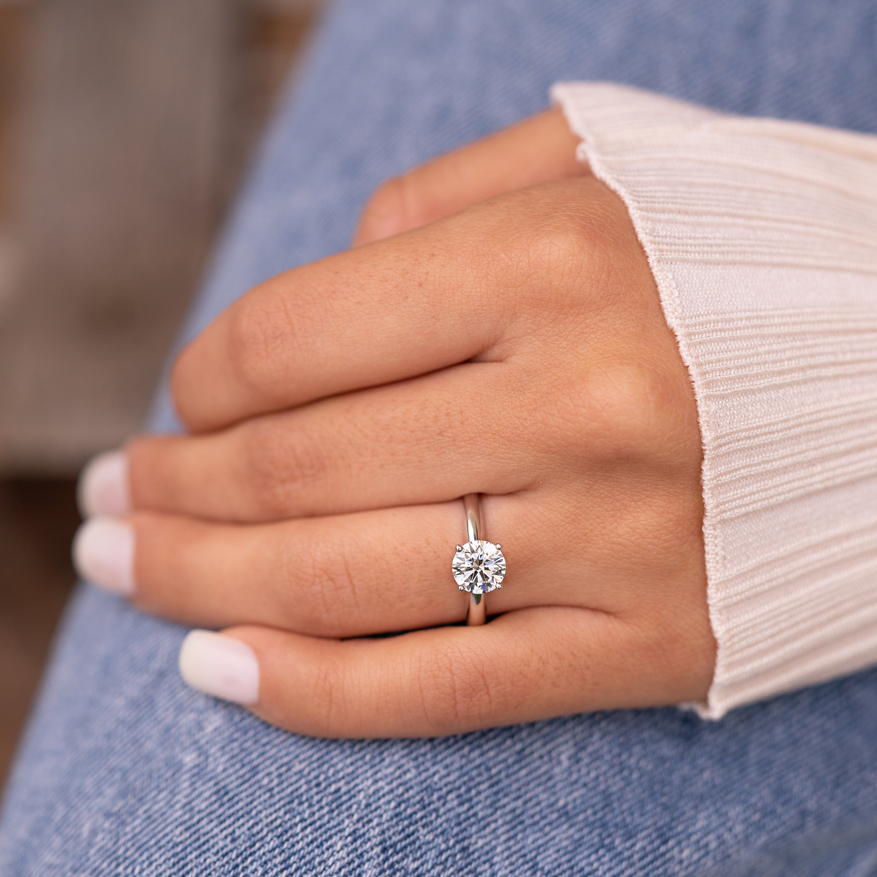 1 Ct Diamond Ring, 1 Carat Engagement Ring, Solitaire Diamond Ring, Lab ...