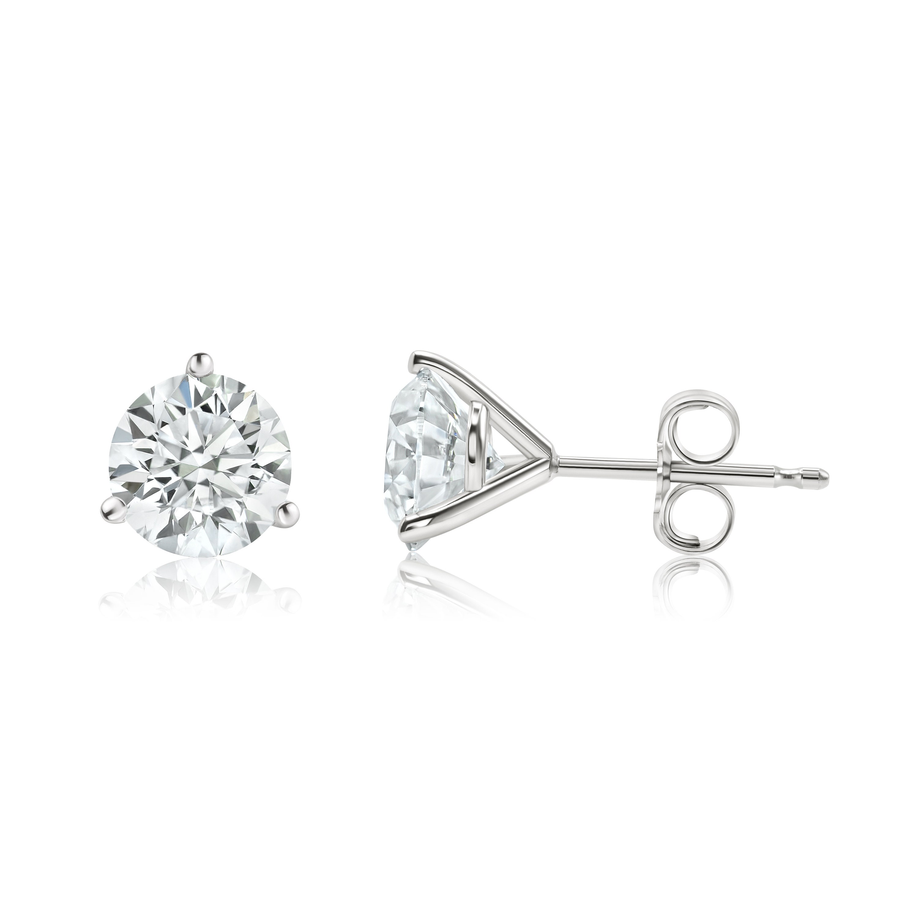 2 Carat Diamond Stud Earrings, 2 Ct Diamond Earrings, Lab Grown Diamond ...
