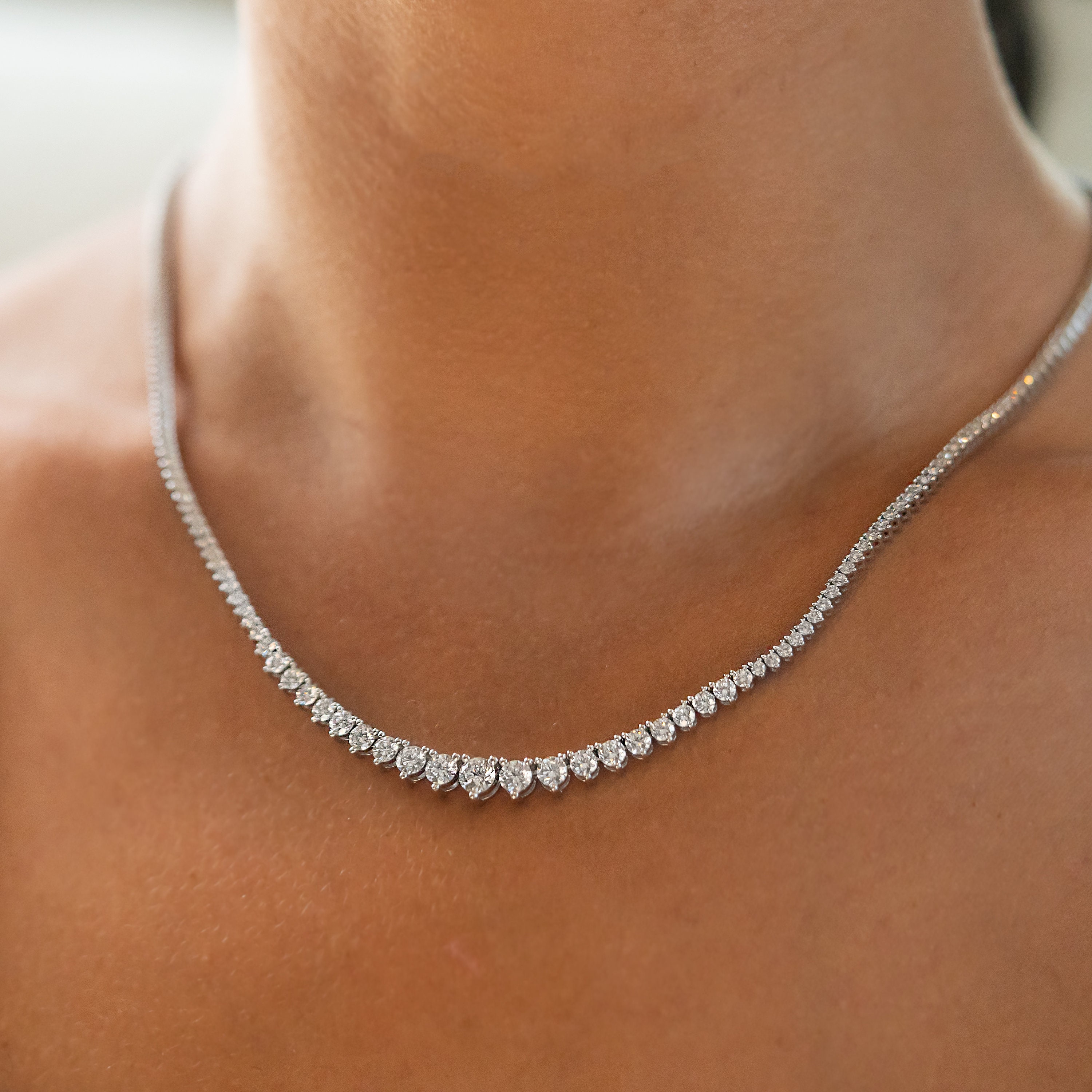 5.50 Carat Diamond Riviera Necklace, Diamond Riviera Necklaces for ...