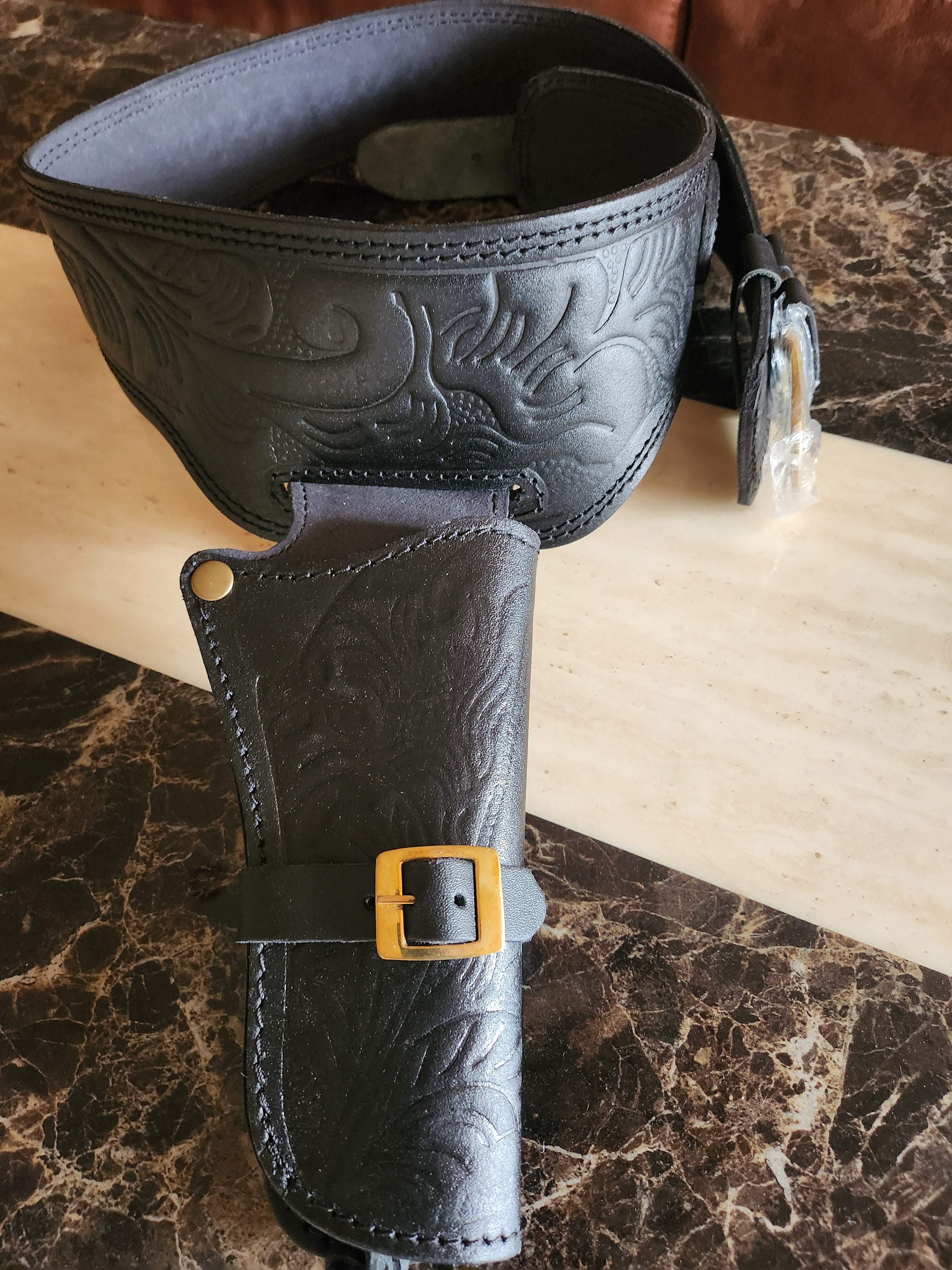 Real Leather Pistol Gun Holster belt Hand Made Item - Etsy