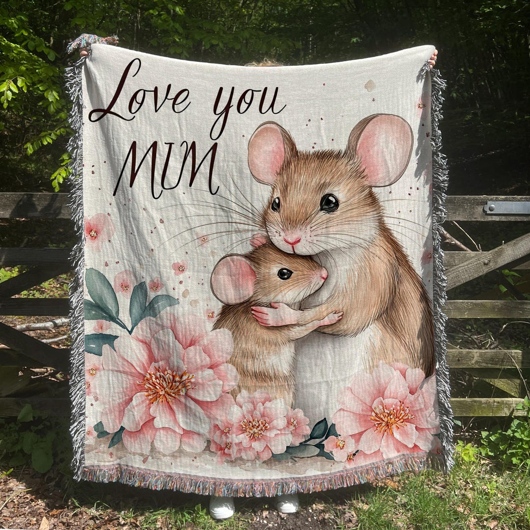 Love You Mum Mouse and Baby Mouse Design Throw Pillow for Mother's Day ...
