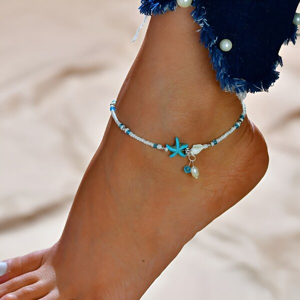 Starfish Anklet - Etsy