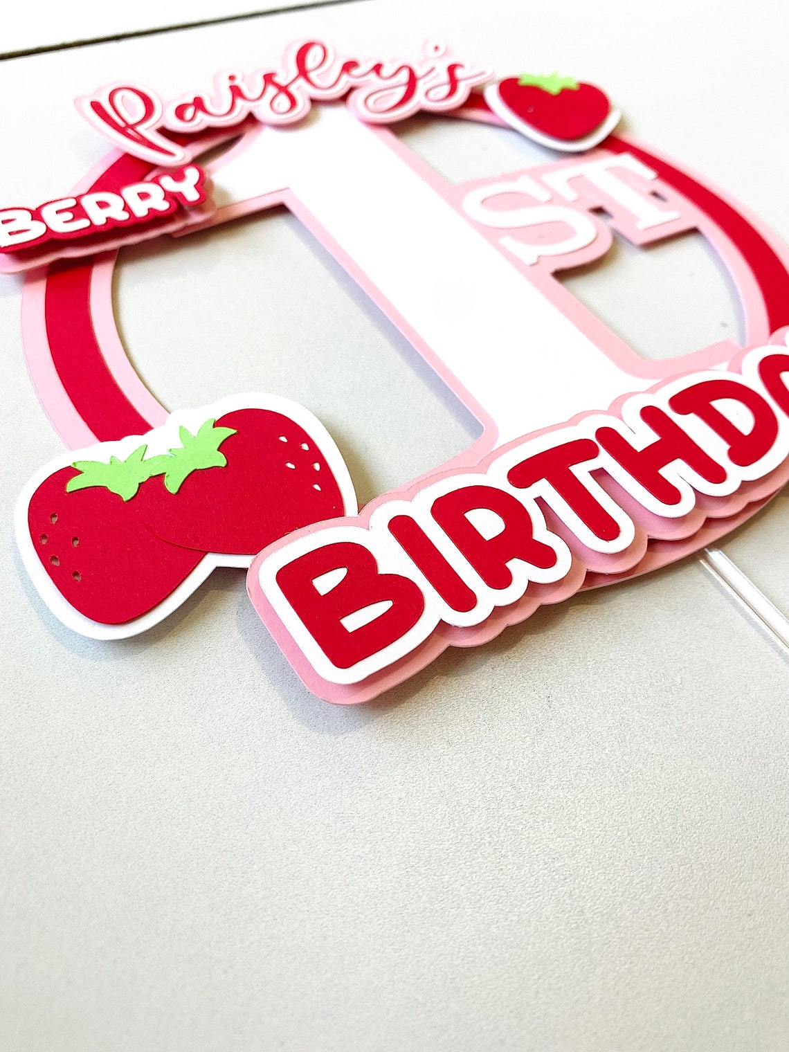 Berry First Birthday Cake Topper, Strawberry Theme Cake Topper, Sweet ...