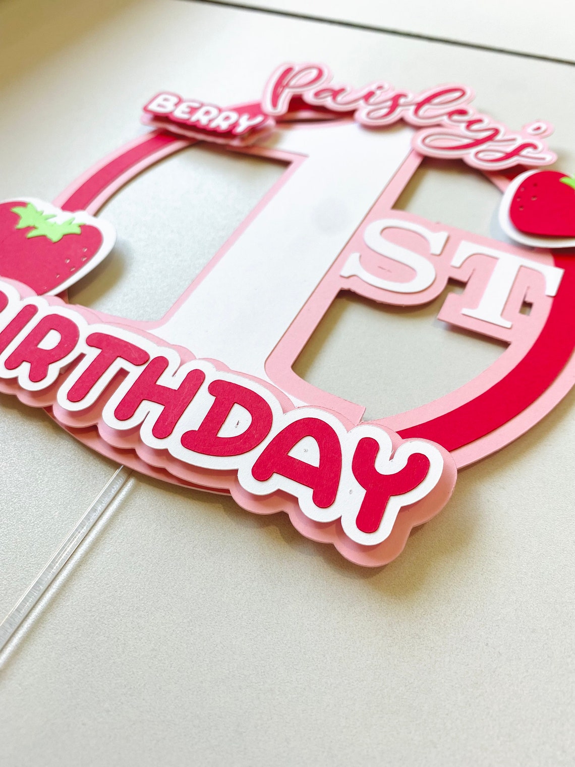 Berry First Birthday Cake Topper, Strawberry Theme Cake Topper, Sweet ...