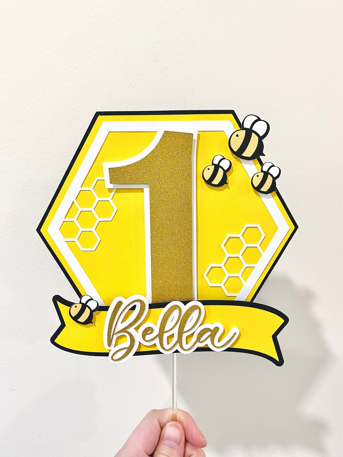 Happy Bee-day Cake Topper, Fun to Bee One Theme Cake Topper ...