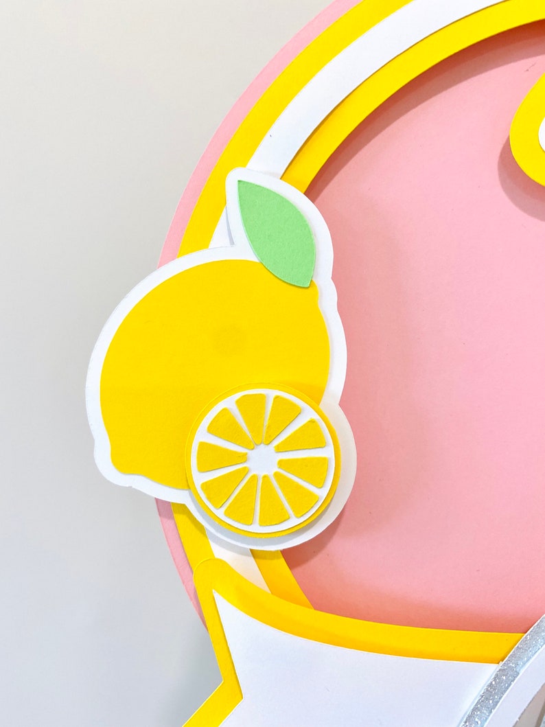 Lemon Birthday Cake Topper, Pink Lemonade Theme Cake Topper, Main ...