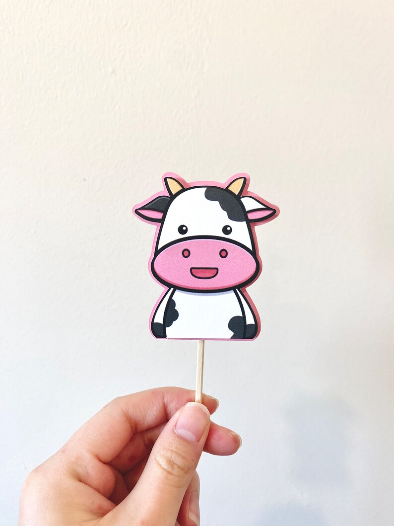 Holy Cow I’m One Cupcake Topper, Farm Animals Cupcake Decor, Moo-tiful ...