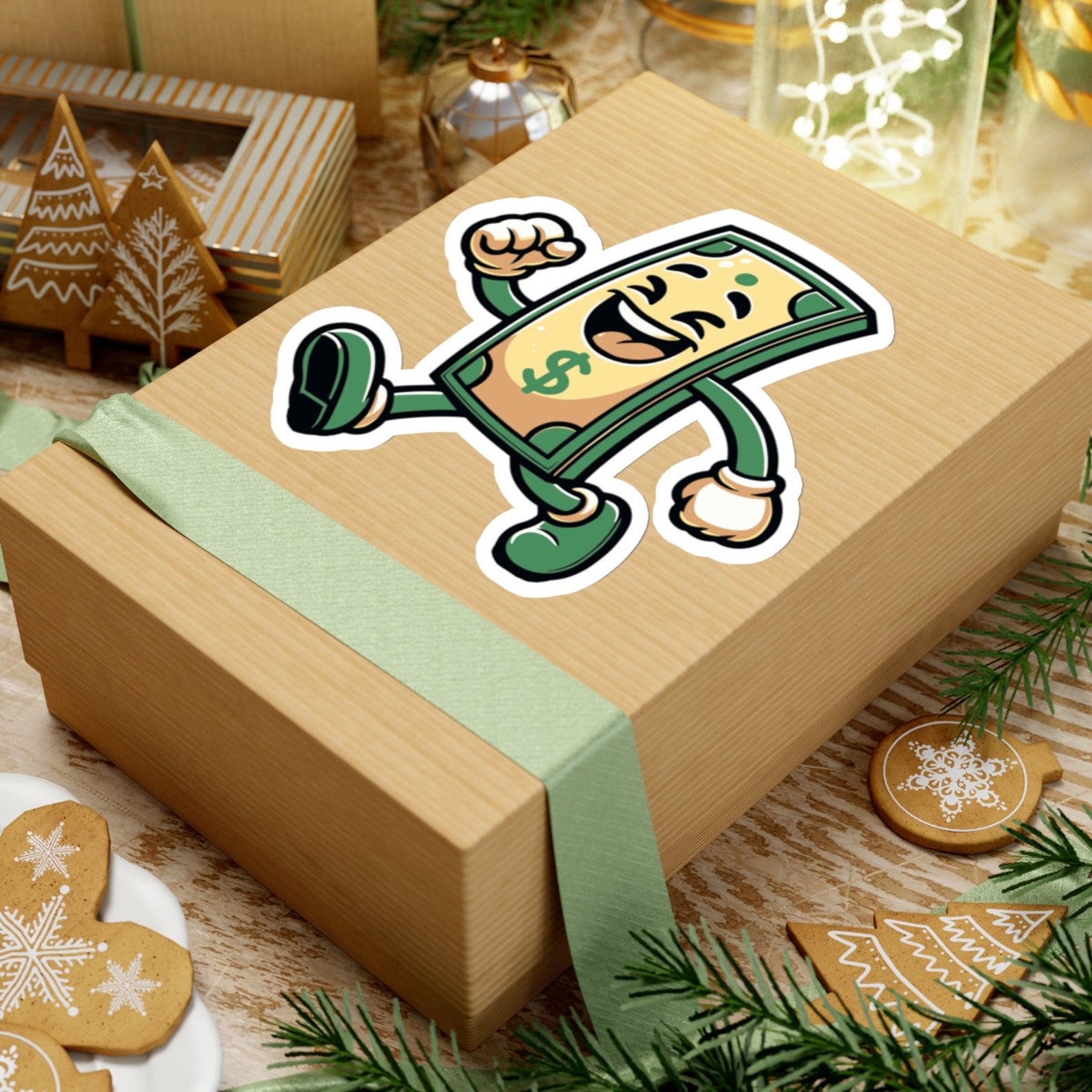 Motivated Animated Walking Money Cash Dollar Bill Cut Out Sticker Decal ...