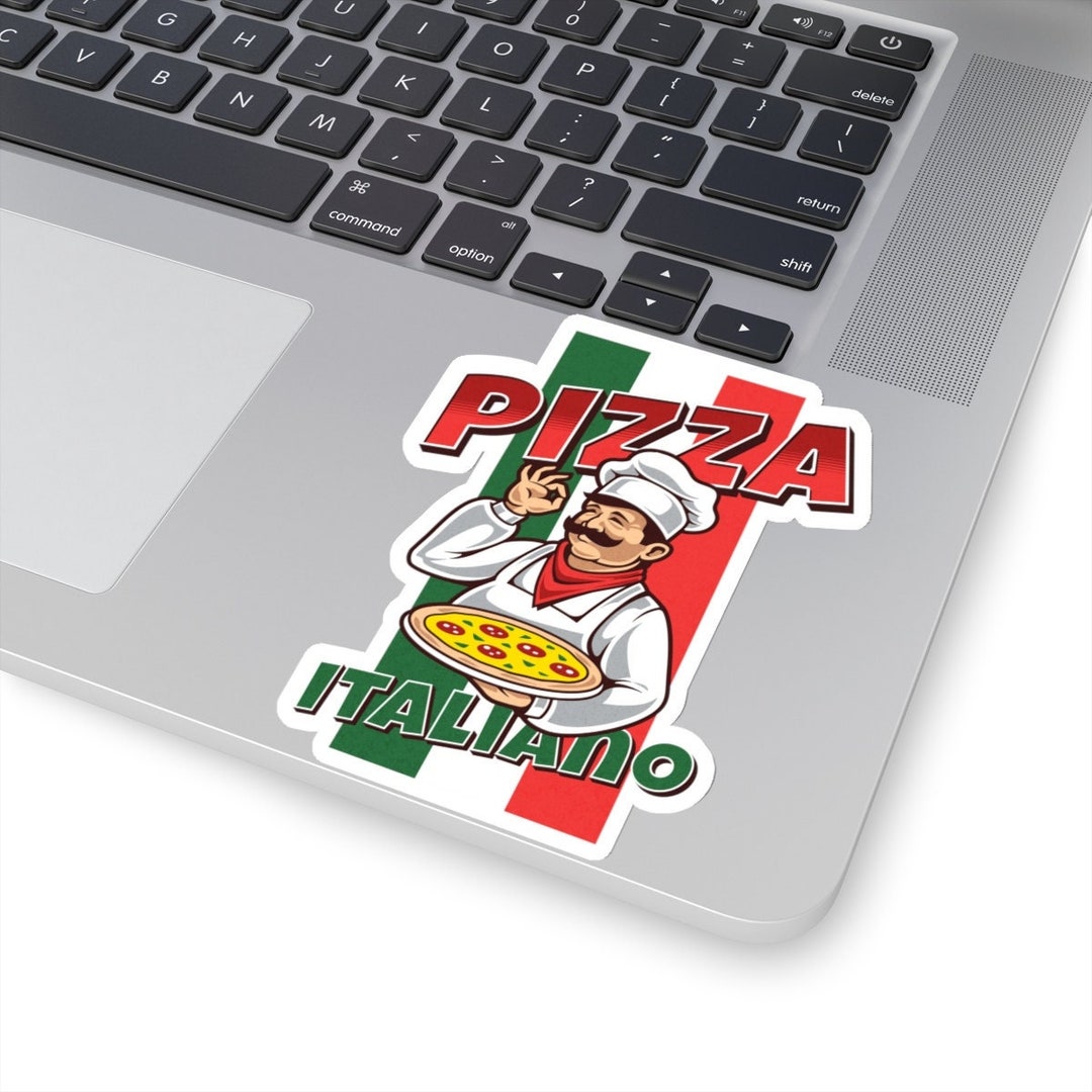 Italian Pride Pizza Vinyl Sticker: Colorful Chef With Italy Flag ...