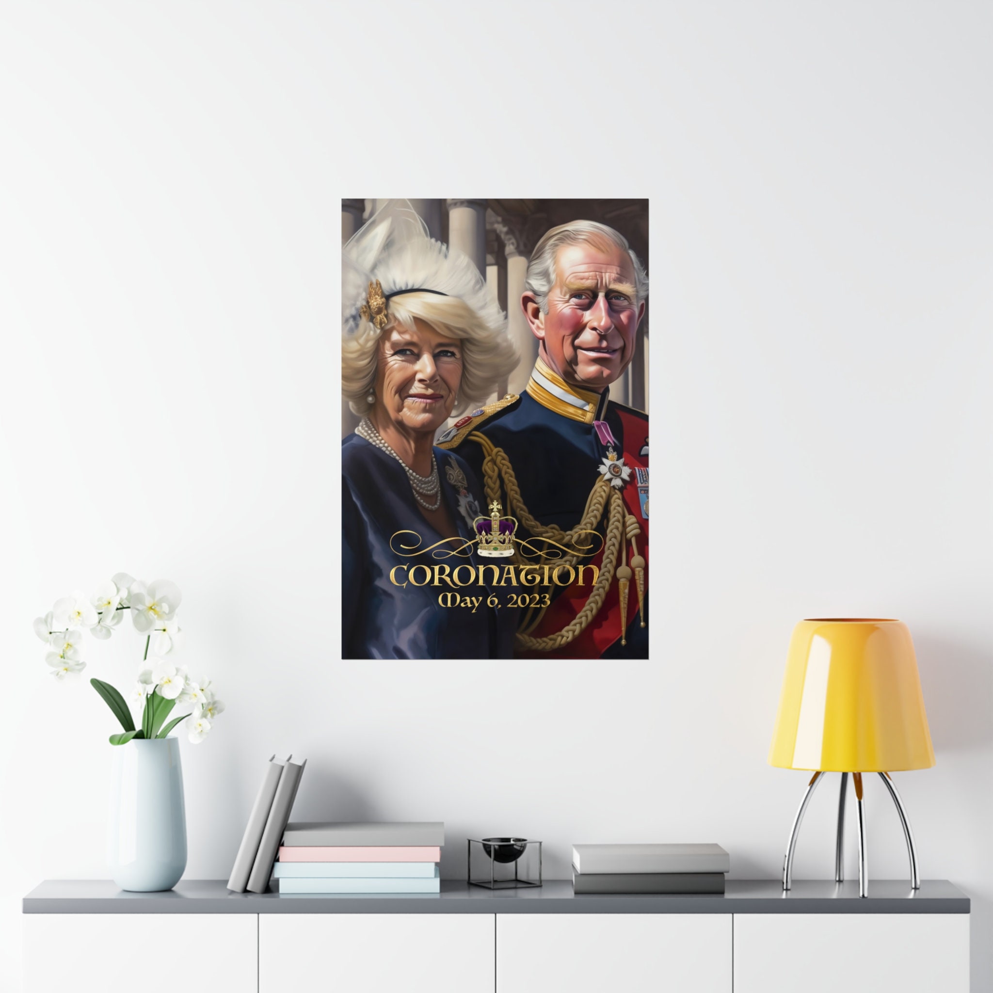Coronation Wall Poster Decor King Charles III and Queen Consort Camilla ...