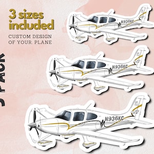 Custom Airplane Stickers Hand Drawn Personalized Aviation Your Plane - Etsy