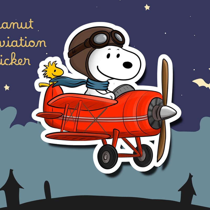 Snoopy in the Airplane - Etsy