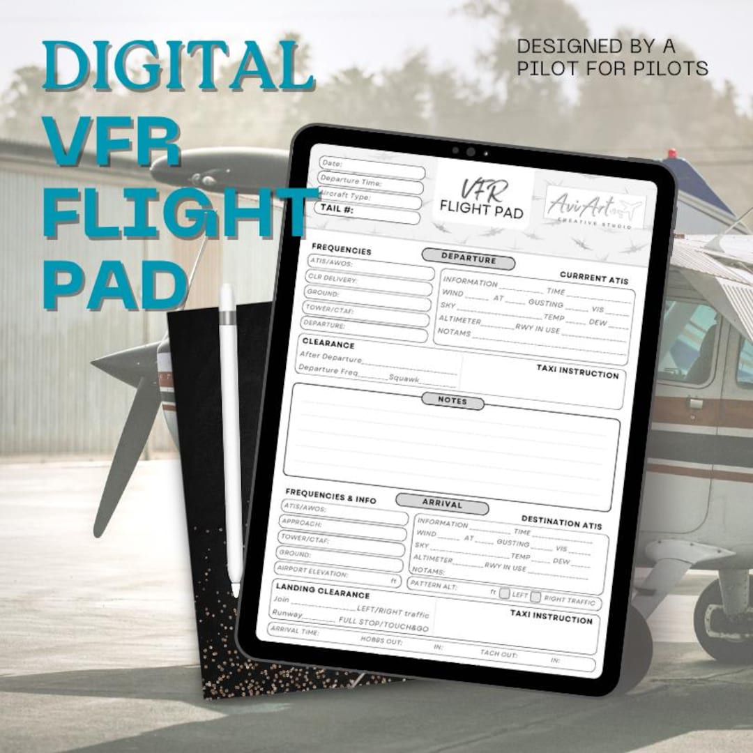 Digital PDF VFR Flight Pad for Pilots | Flight Planning | Flying iPad ...