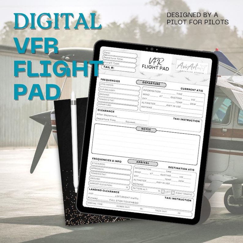 VFR Flight Pad Template for Pilots (digital PDF) Foreflight Compatible ...