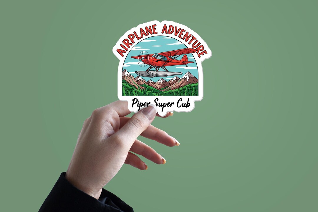 Piper Cub Airplane Sticker: Aviation Vinyl Decal, Water-resistant - Etsy