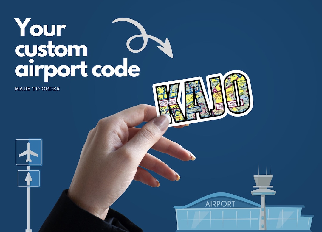 Custom Airport Code Sticker: Aviation Gift, Glossy Vinyl Decal - Etsy