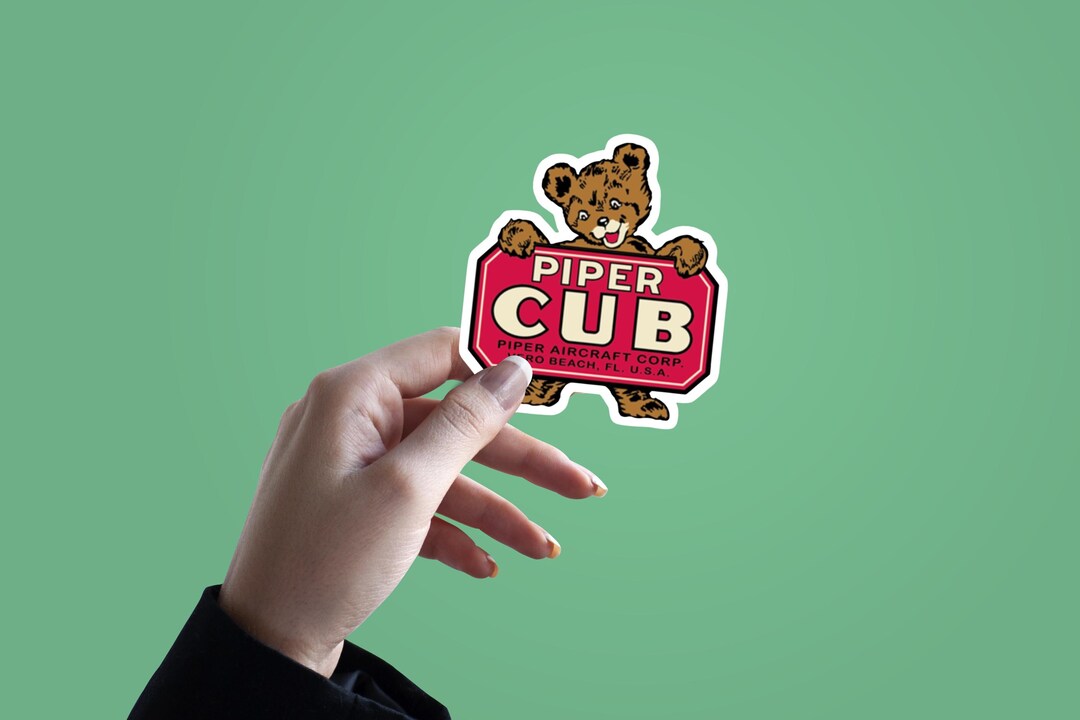 Piper Cub Sticker | Aviation Glossy Vinyl Sticker | Decal | Water ...