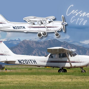 Custom Airplane Stickers Hand Drawn Personalized Aviation Your Plane - Etsy