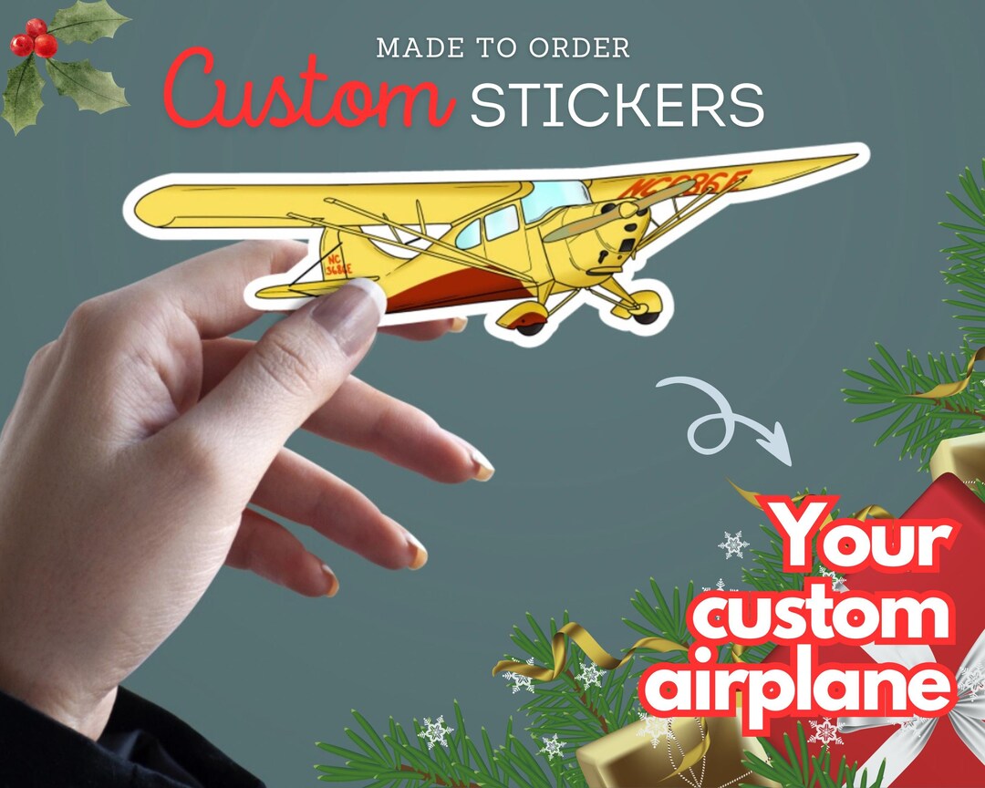Custom Airplane Stickers Hand Drawn Personalized Aviation Your Plane - Etsy