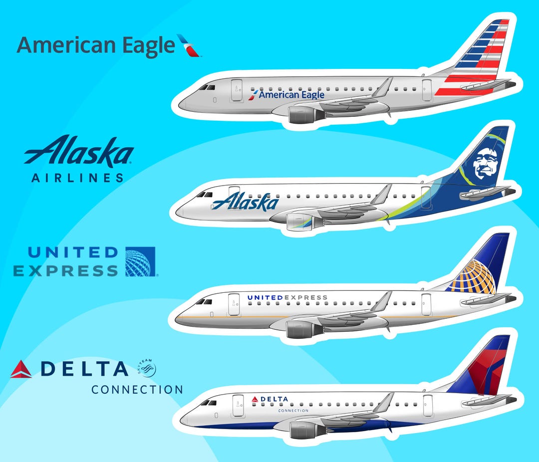 Embraer ERJ 175 Sticker: Aviation Glossy Vinyl Decal - Etsy