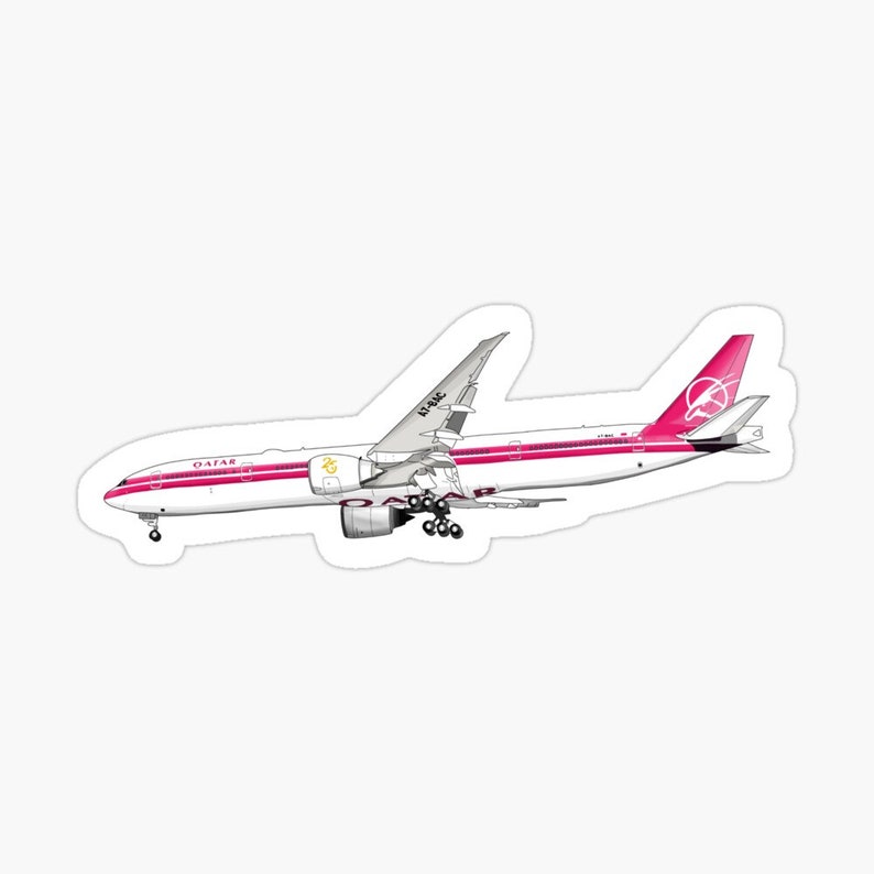 Boeing 777 Qantas Aviation Glossy Vinyl Sticker Decal Water-resistant ...