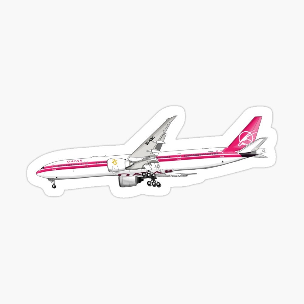 Boeing 777 Qantas Aviation Glossy Vinyl Sticker Decal Water-resistant ...