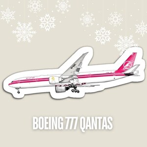 Boeing 777 Qantas | Aviation Glossy Vinyl Sticker | Decal | Water ...