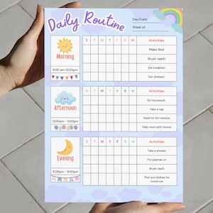 Kids Schedule, Kids Weekly Printable Planner, Kids Daily Calendar ...