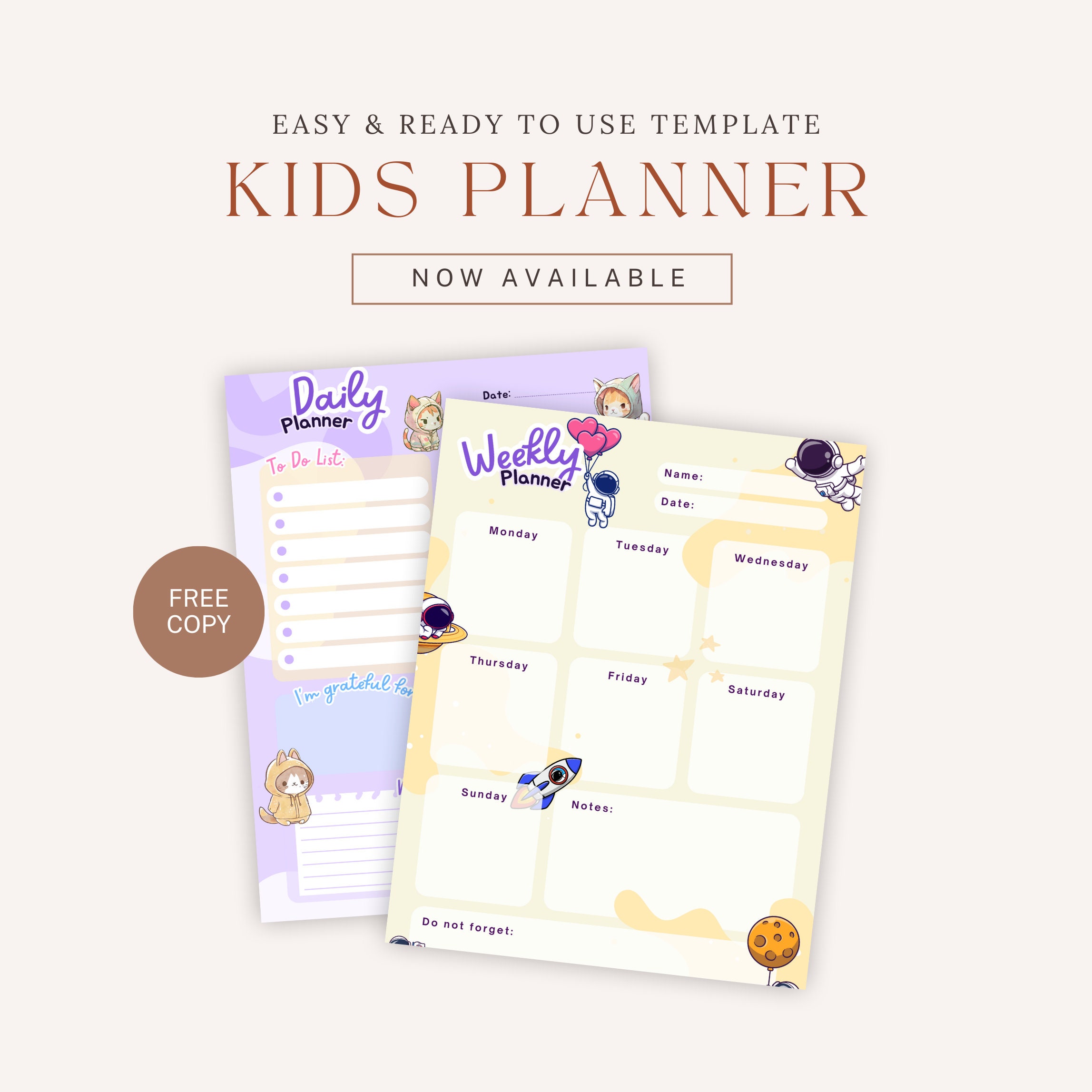Kids Schedule, Kids Weekly Printable Planner, Kids Daily Calendar ...