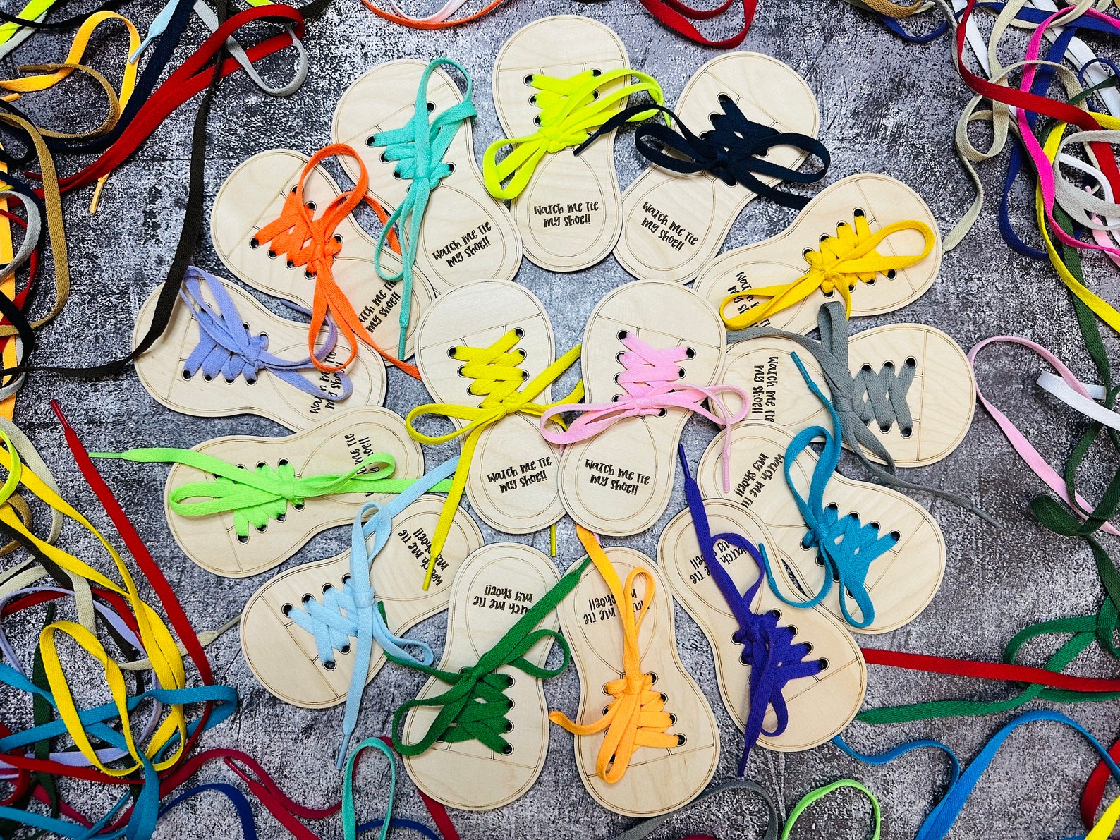 Watch Me Tie My Shoe Cards, Practice Tying My Shoes, Learning Tool ...
