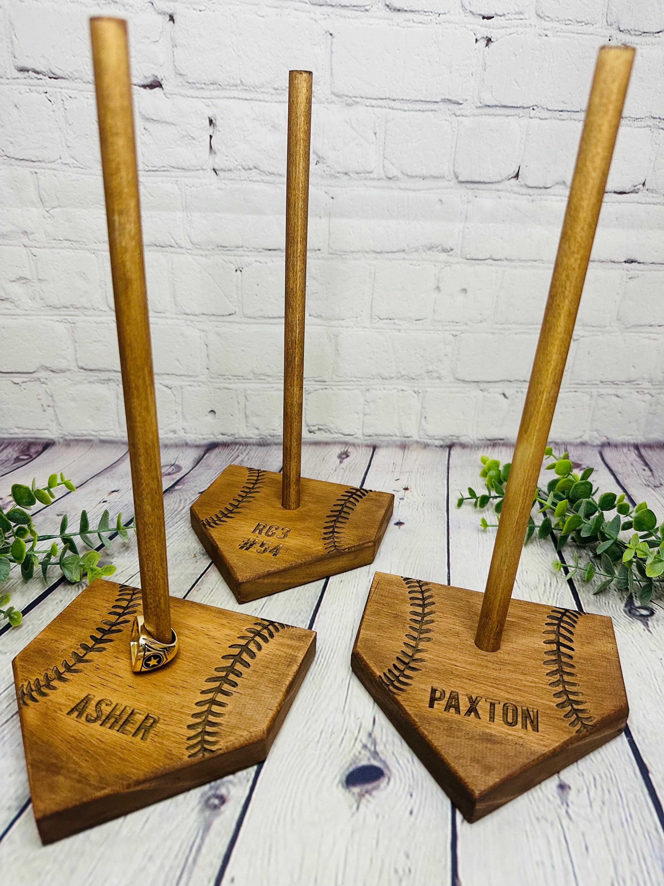 Baseball-softball Home Plate or Football Stacked Ring Holder ...