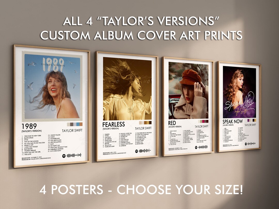 Taylor Swiftie Posters X4 All 4 Taylor's Version Albums, Album Covers ...