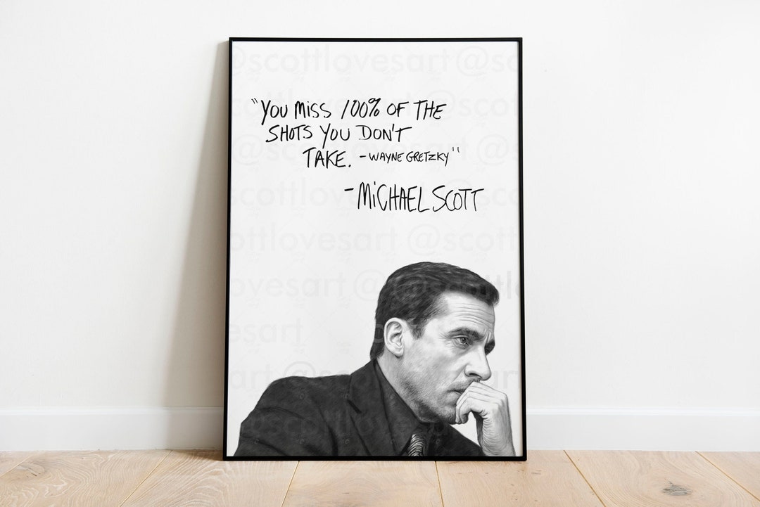 El cartel de la oficina boceto dibujado a mano Cita de Michael Scott ...