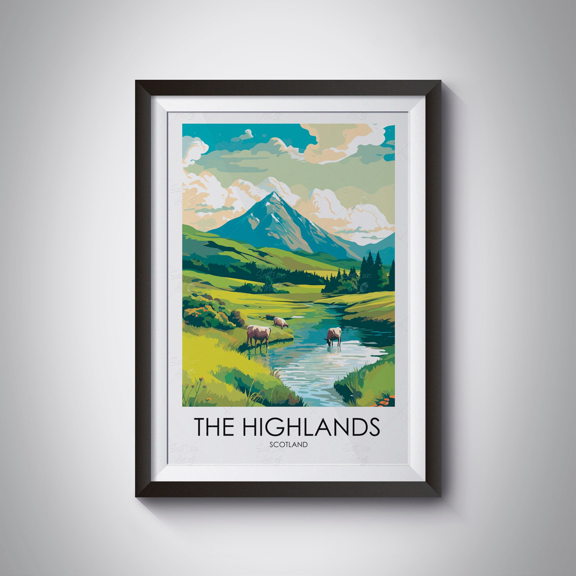 Scottish Highlands Poster Scottish Highlands Travel Print - Etsy